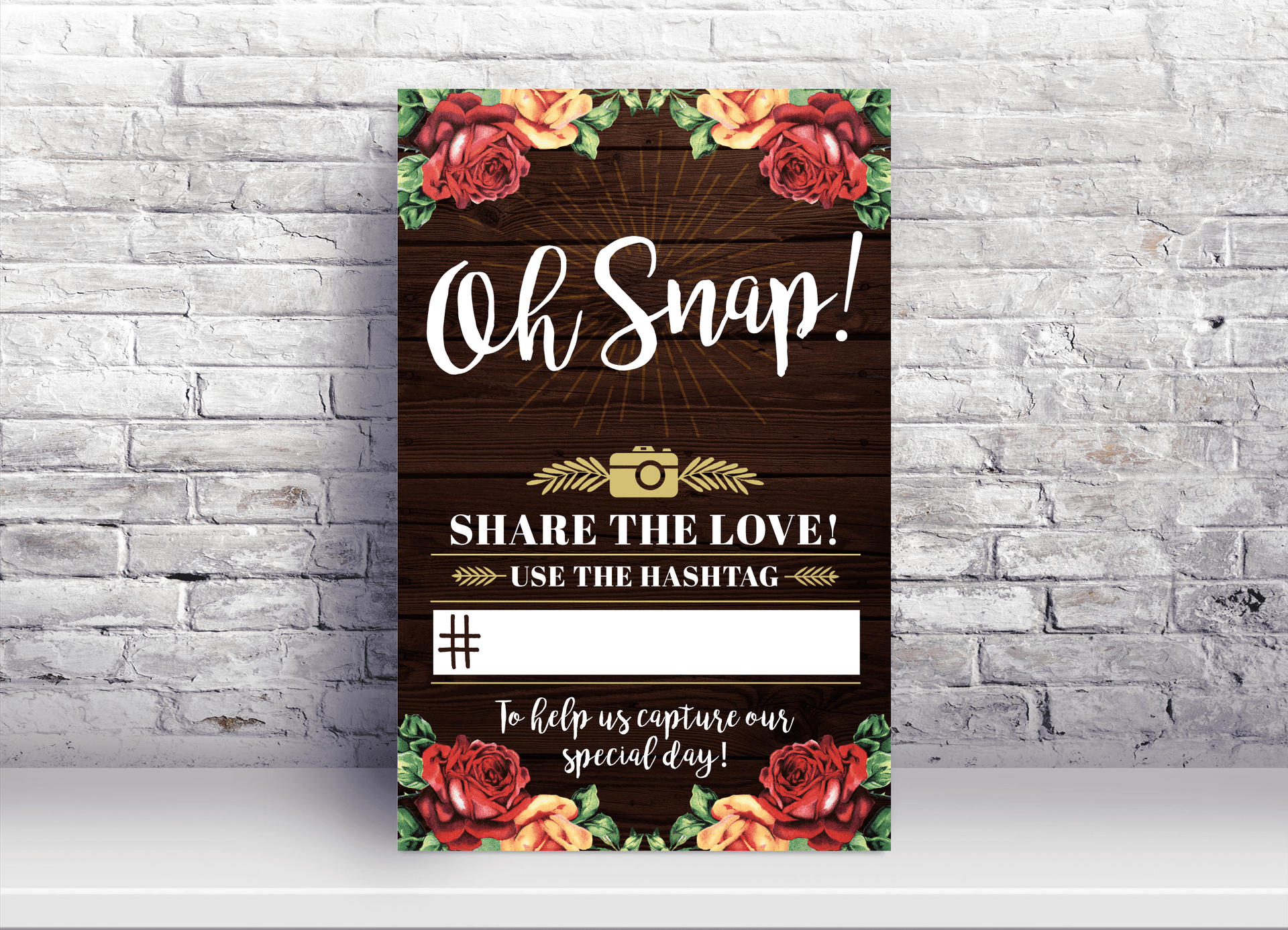 Wedding Hashtag Signs | Wedding Photo Booth Props | King Props