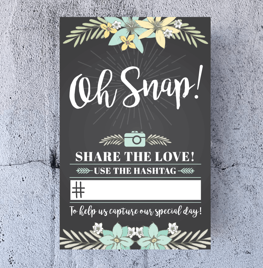 Photo Booth Hashtag Signs | Wedding Hashtag Signs | King Props